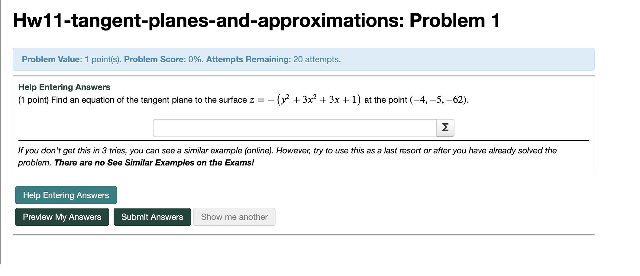 Solved Hw11-tangent-planes-and-approximations: Problem 1 | Chegg.com