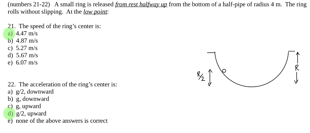 Solved For #22, I have a=(v^2)/r, then how do I get g from | Chegg.com