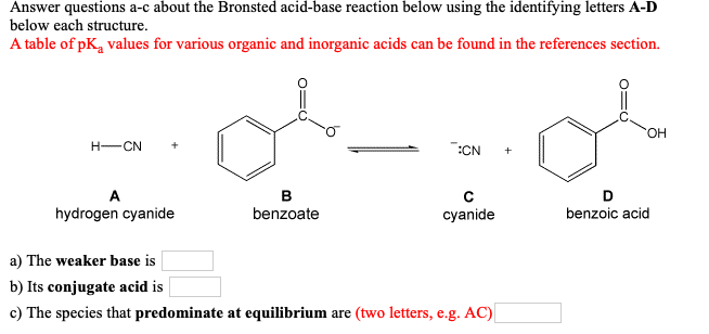 Solved Answer questions a-c about the Bronsted acid-base | Chegg.com