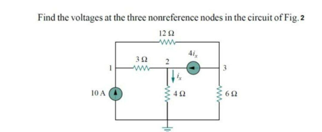 Solved Find the voltages at the three nonreference nodes in | Chegg.com