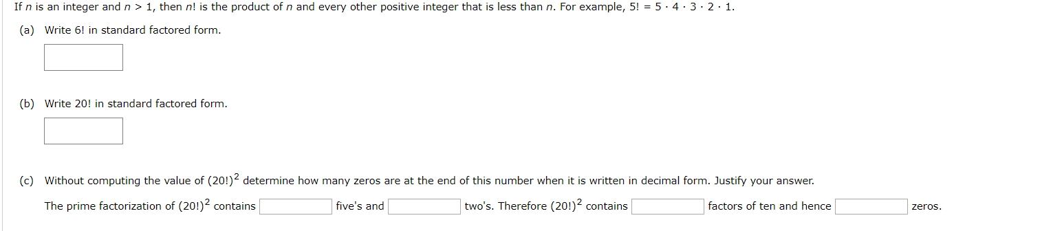 Solved If n is an integer and n > 1, then n! is the product | Chegg.com