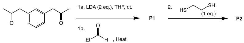 Solved 1a. LDA (2 eq.), THF, r.t. 2. P1 (1 eq.) P2 1b. , | Chegg.com