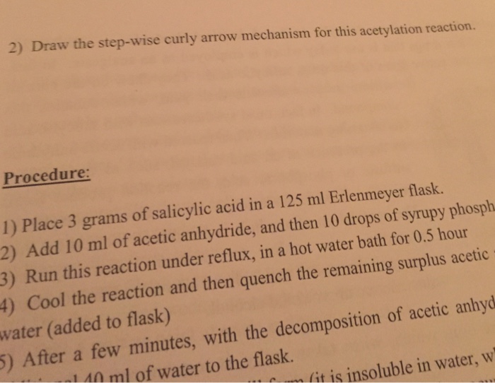 Solved COOH Caution: Acetic Anhydride is a lachrymator, so | Chegg.com