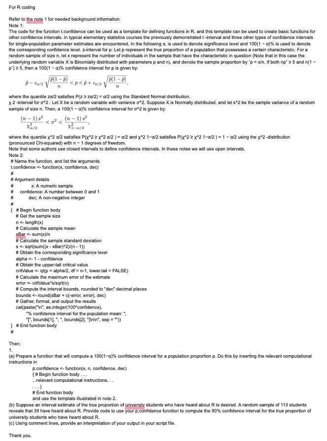 Solved For R ﻿codingRefer to the note 1 ﻿for needed | Chegg.com