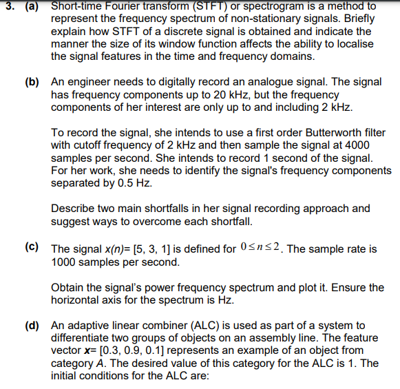 3 A Short Time Fourier Transform Stft Or