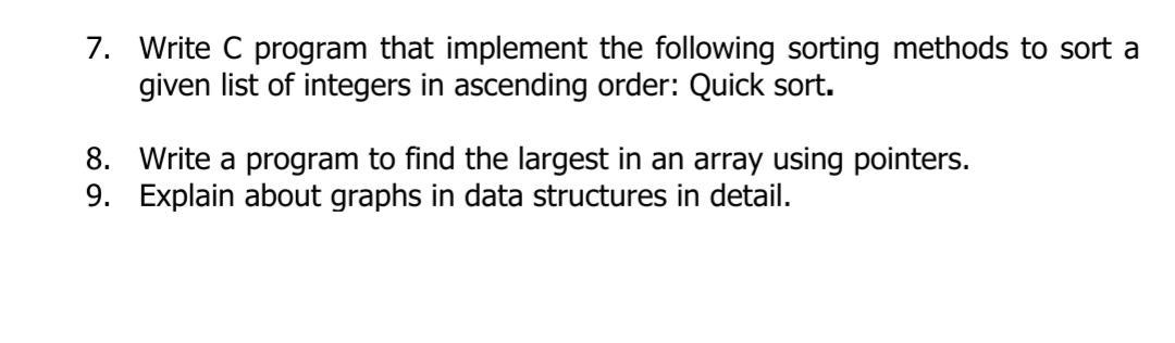 Solved 7 Write C Program That Implement The Following 5082