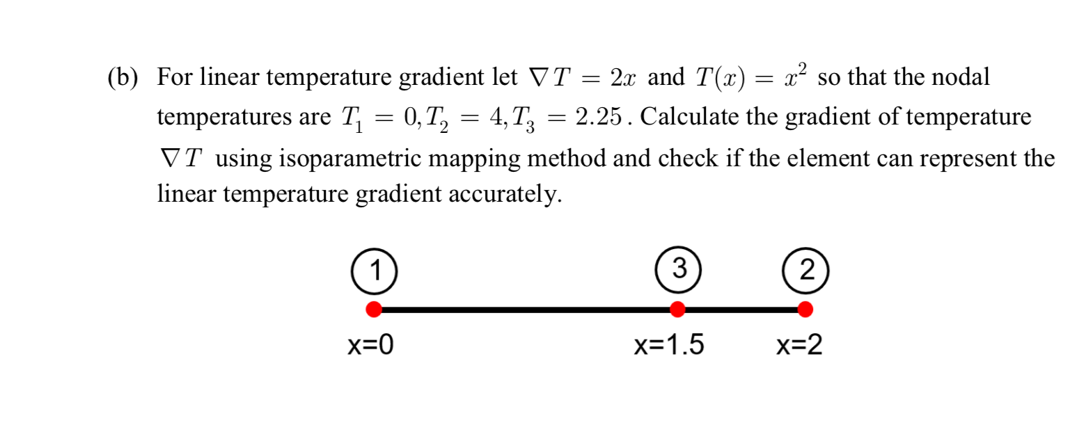 Consider a 1D 3-node isoparametric element shown | Chegg.com