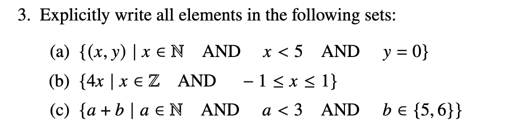 Solved Explicitly write all elements in the following | Chegg.com