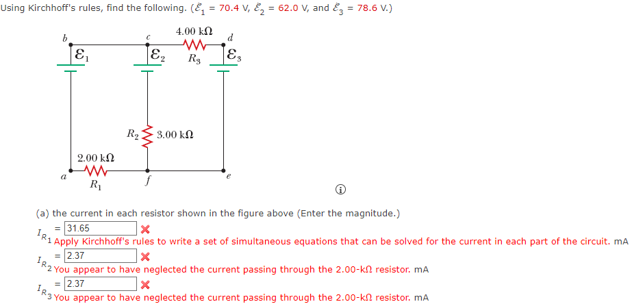 Solved Using Kirchhoff's rules, find the following. | Chegg.com