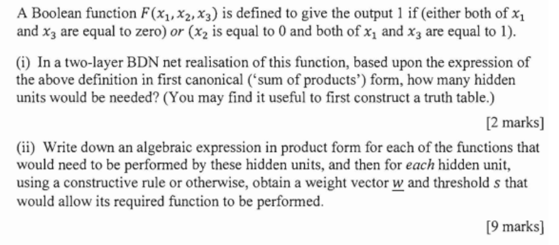 Solved A Boolean function F(X1, X2, X3) is defined to give | Chegg.com