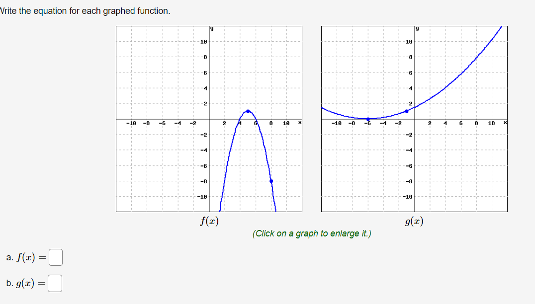 Solved Write the equation for each graphed function. (Click | Chegg.com