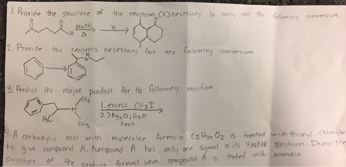 Solved Provide the structure of the reactant (X) necessary | Chegg.com