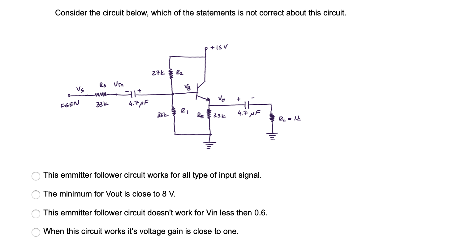 Solved Consider the circuit below, which of the statements | Chegg.com