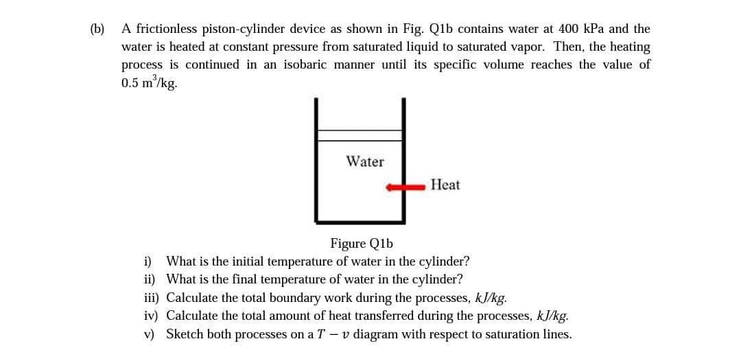 Solved (b) A frictionless piston-cylinder device as shown in | Chegg.com