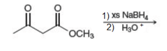 Solved 1) XS NaBH4 2) H30+ OCHg | Chegg.com