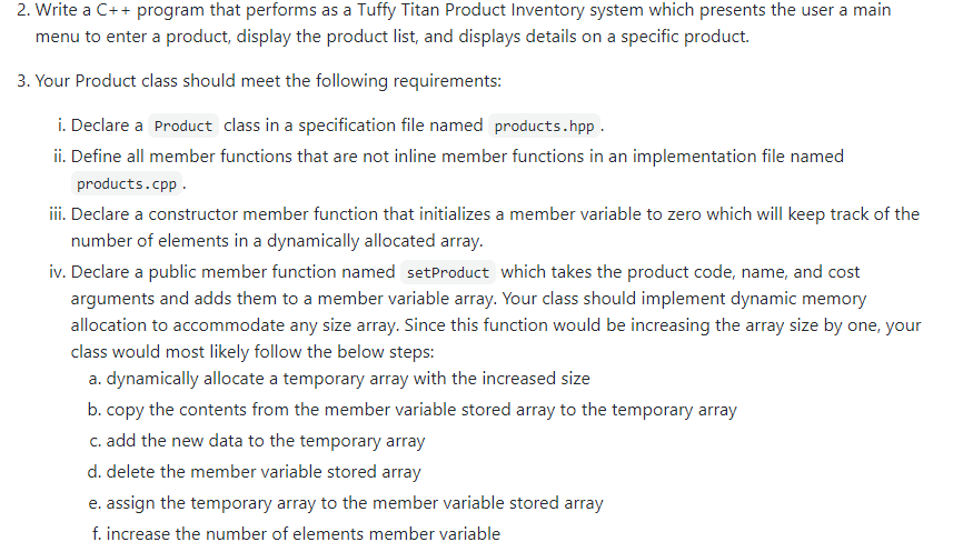 Solved *I need help with part iii) "Declare a | Chegg.com