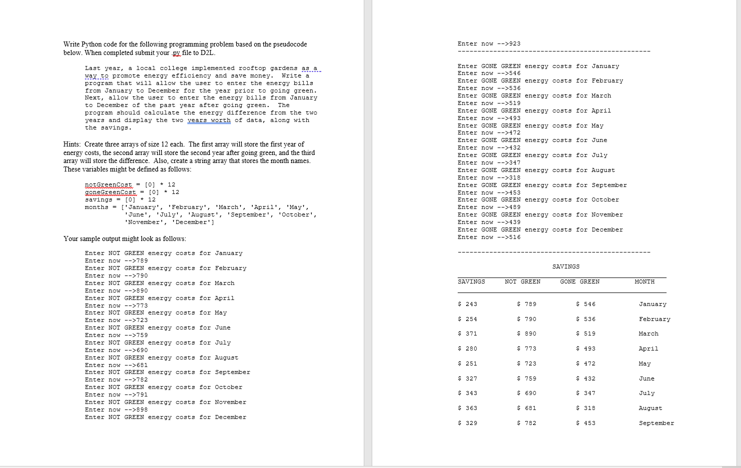 Solved Enter now -->923 Write Python code for the following | Chegg.com