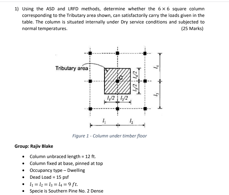 1) Using the ASD and LRFD methods, determine whether | Chegg.com