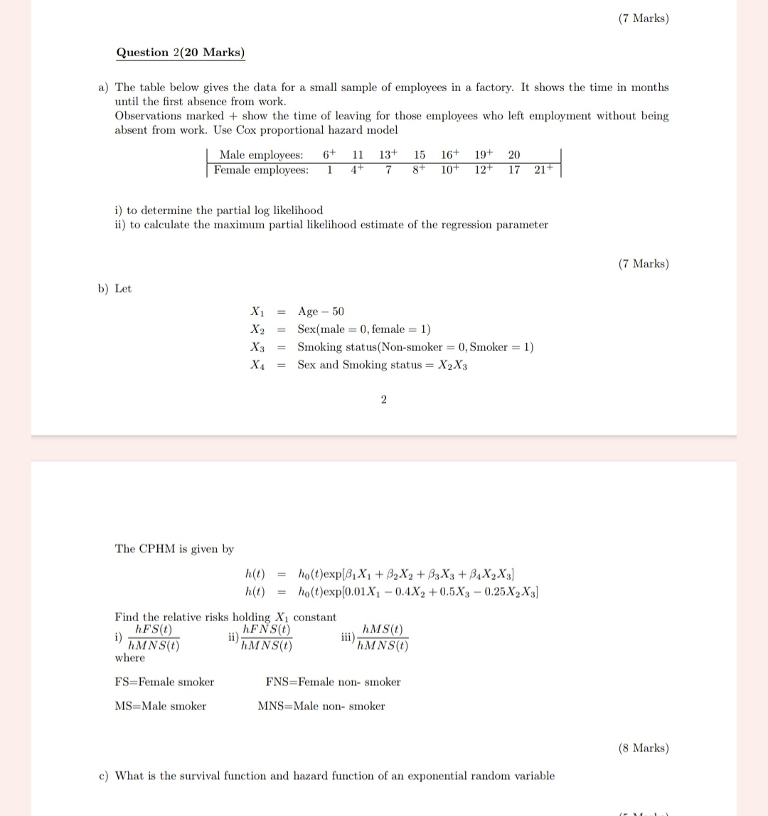 Solved Question 2(20 ﻿Marks)aThe CPHM is ﻿given | Chegg.com