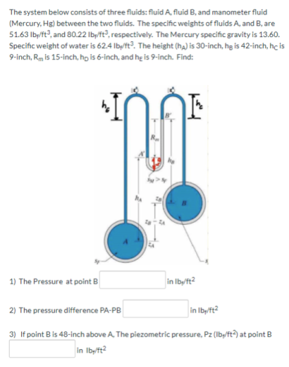 Solved The system below consists of three fluids: fluid A, | Chegg.com