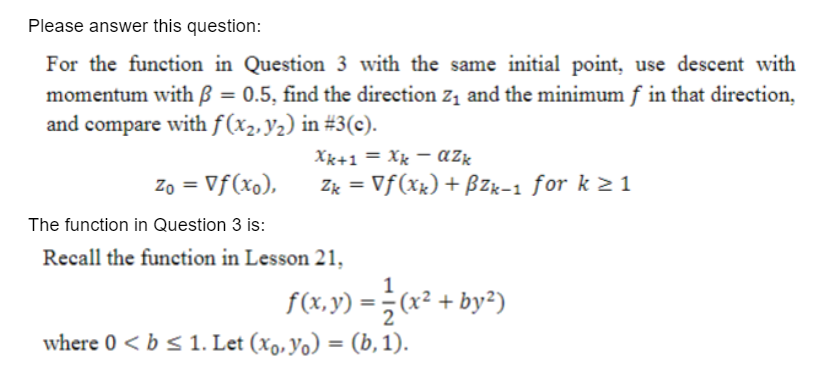 Solved Please answer this question: For the function in | Chegg.com