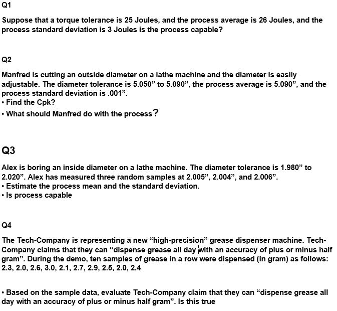 Solved Q1 Suppose that a torque tolerance is 25 Joules, and | Chegg.com