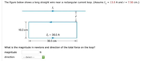 Solved The figure below shows a long straight wire near a | Chegg.com