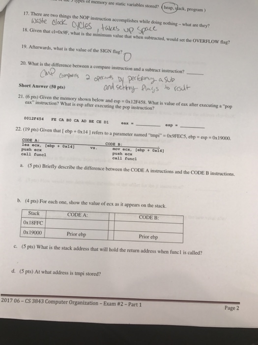Solved There are two things the NOP instruction | Chegg.com