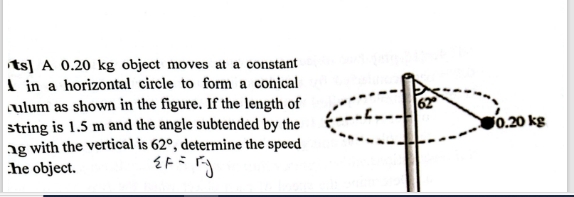 Solved [ts] ﻿A 0.20 ﻿kg object moves at a constant 1 ﻿in a | Chegg.com