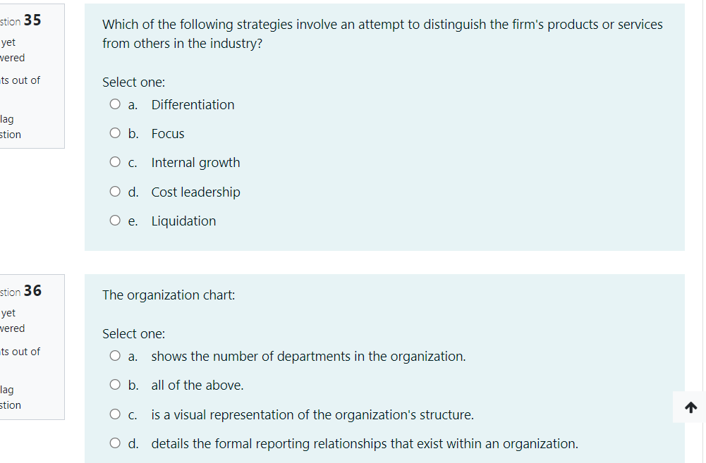 Solved stion 35 Which of the following strategies involve an | Chegg.com