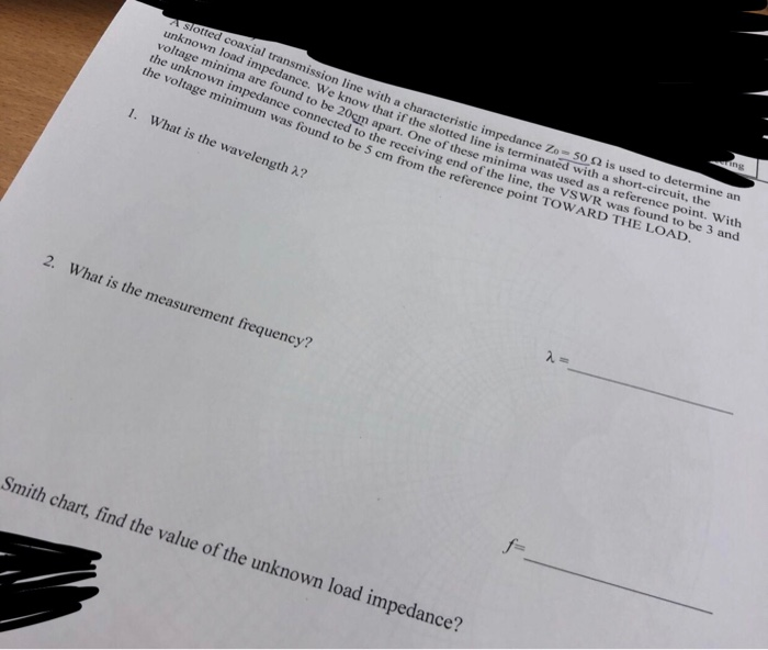 Solved slotted coaxial transmission line with a | Chegg.com