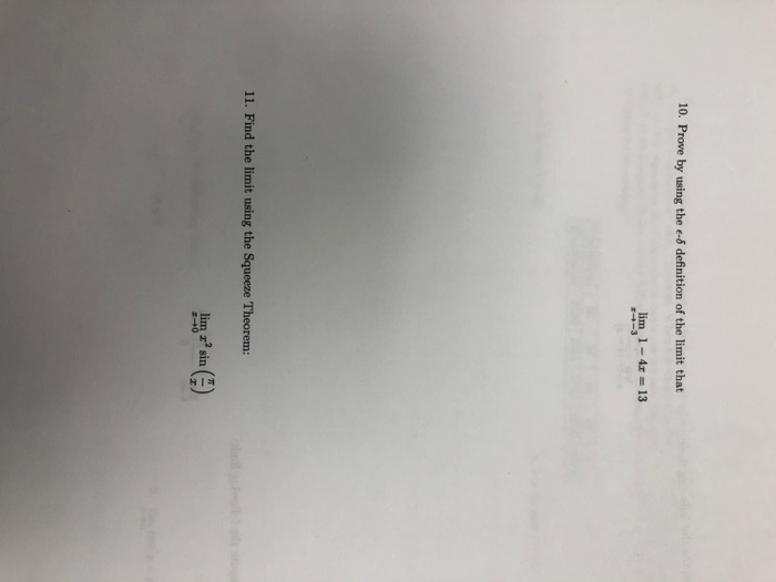 Solved 10. Prove by using the e-8 definition of the limit | Chegg.com