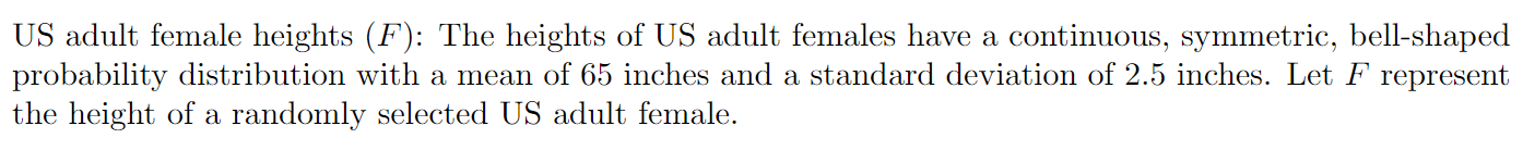 Solved US adult female heights (F): The heights of US adult | Chegg.com