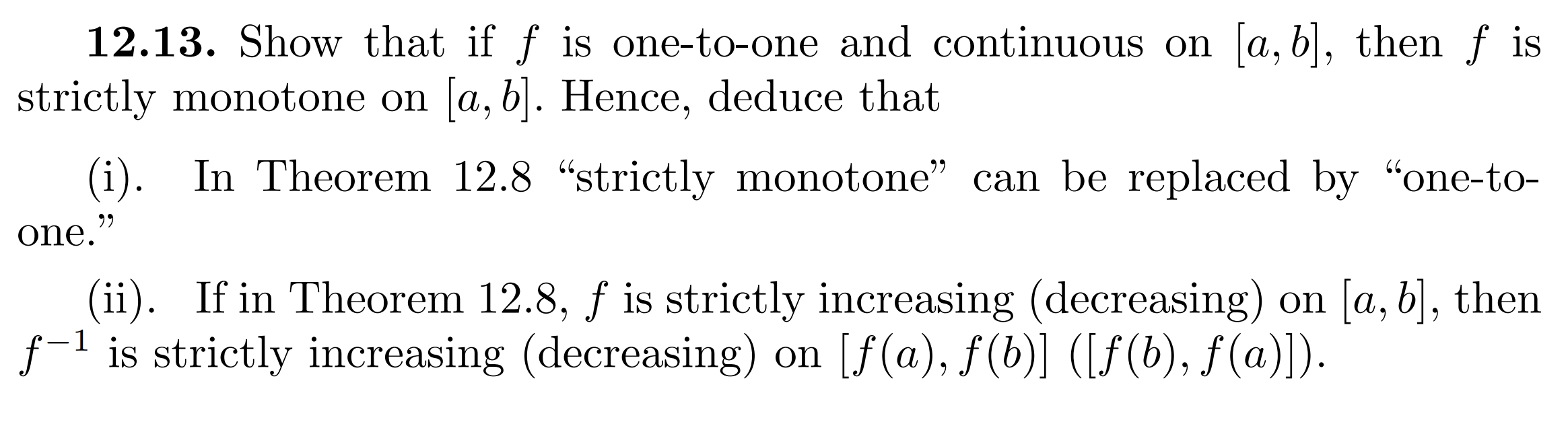 Solved Theorem 12.8. Let f be a strictly monotone and | Chegg.com