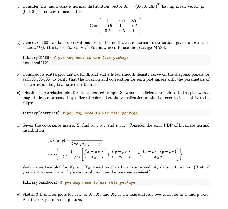 Plz using R to answer the following questions in Q1!! | Chegg.com