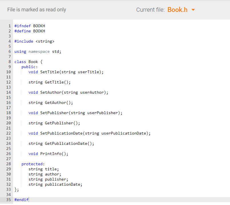 Solved 14.14 LAB: Book information (overriding member | Chegg.com