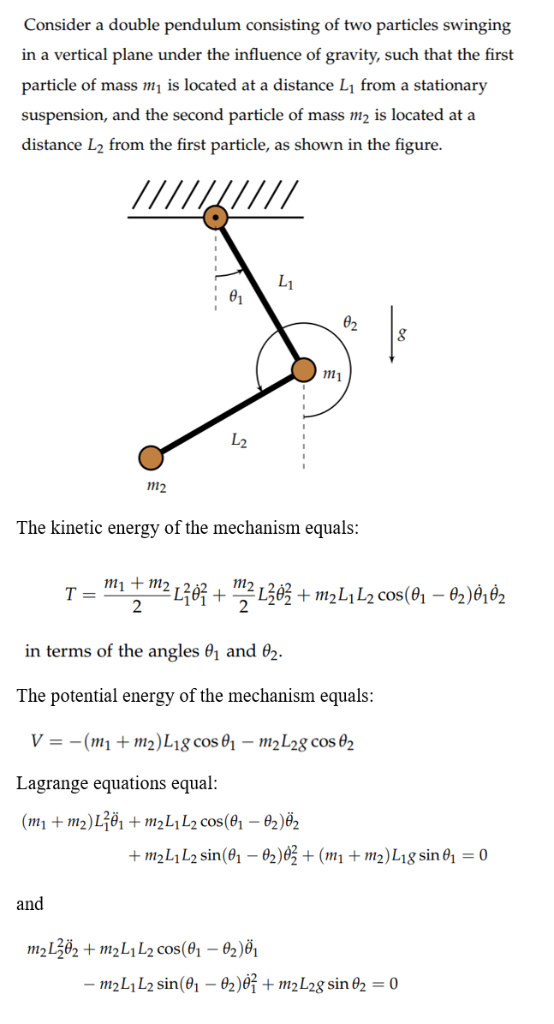 Solved Consider a double pendulum consisting of two | Chegg.com