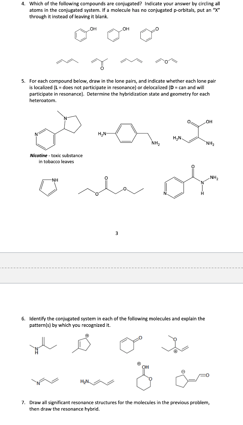 Solved 4. Which of the following compounds are conjugated? | Chegg.com
