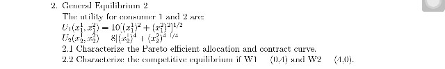 The utility for consumer 1 and 2 are: U1(x11, x21) = | Chegg.com