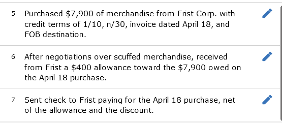 Solved Exercise 5-3 (Algo) Recording purchases, purchases | Chegg.com Solved Exercise 5-3 (Algo) Recording purchases, purchases | Chegg.com