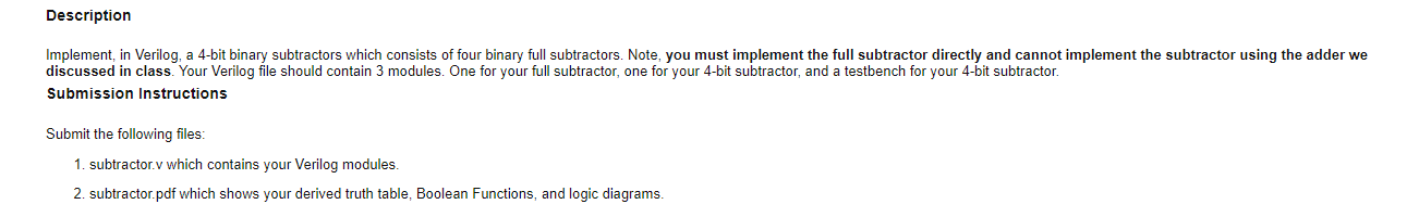 Solved Description Implement, in Verilog, a 4-bit binary | Chegg.com