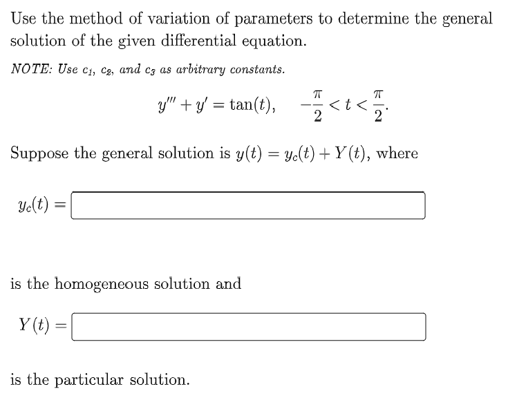 Solved Use the method of variation of parameters to | Chegg.com
