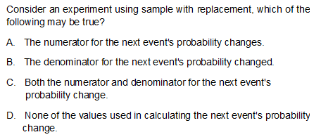 Solved Consider an experiment using sample with replacement, | Chegg.com