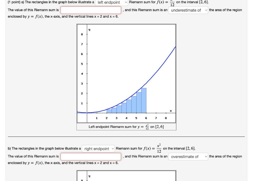 Solved (1 point) a) The rectangles in the graph below | Chegg.com