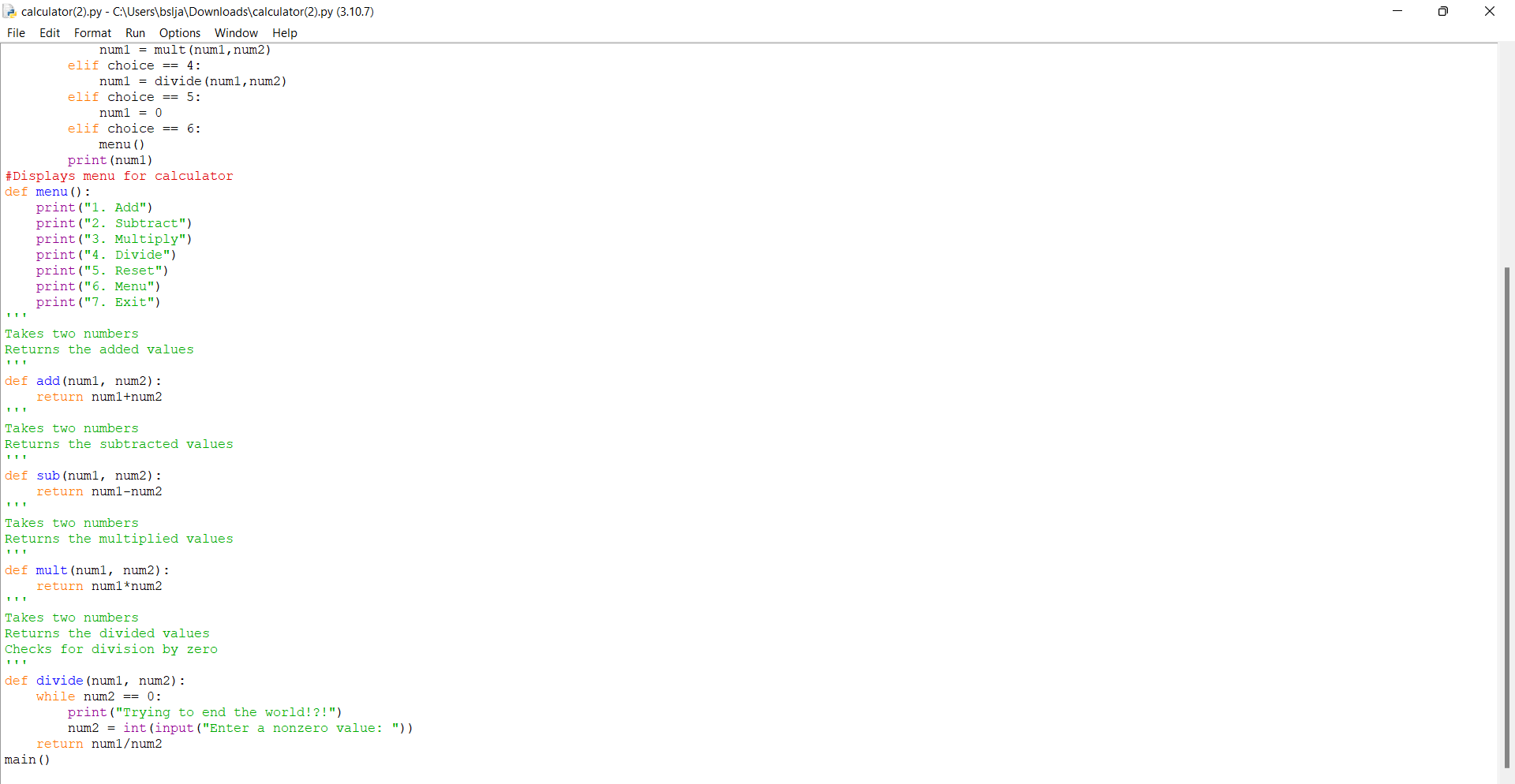 File Edit Format Run Options Window Help Jon Manczur | Chegg.com