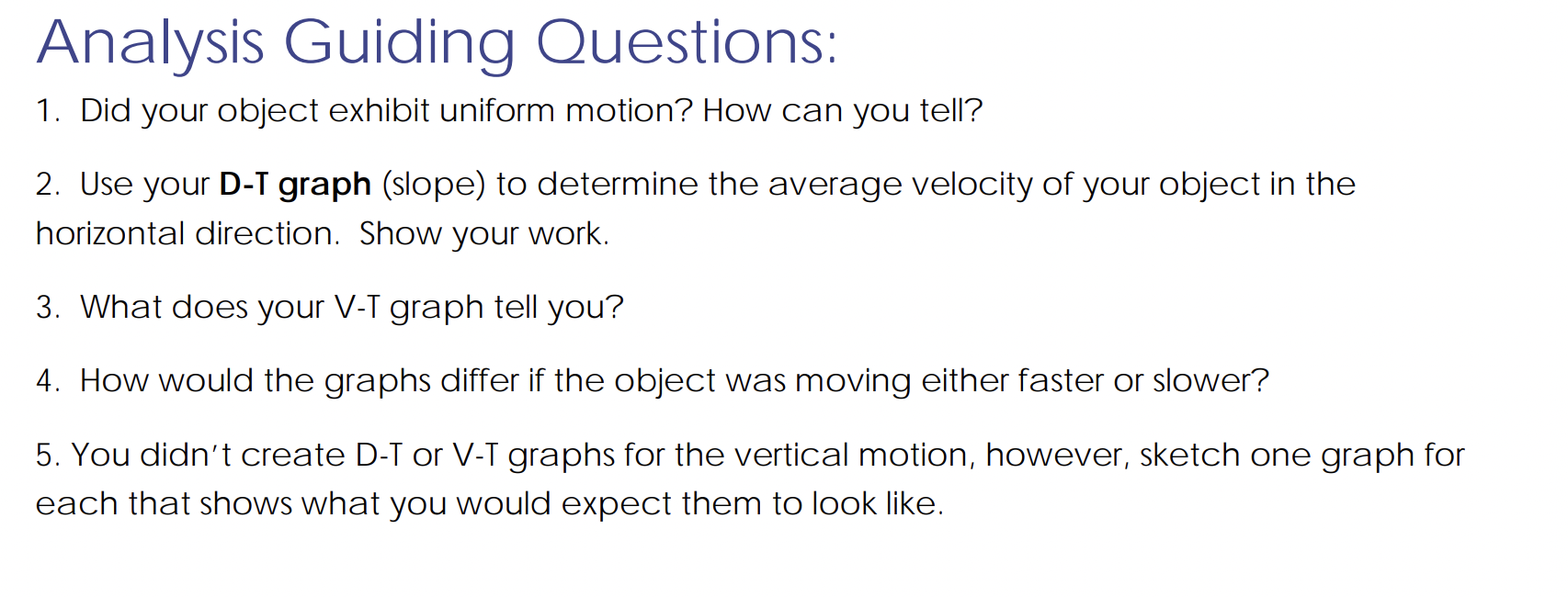 Analysis Guiding Questions: 1. Did your object | Chegg.com