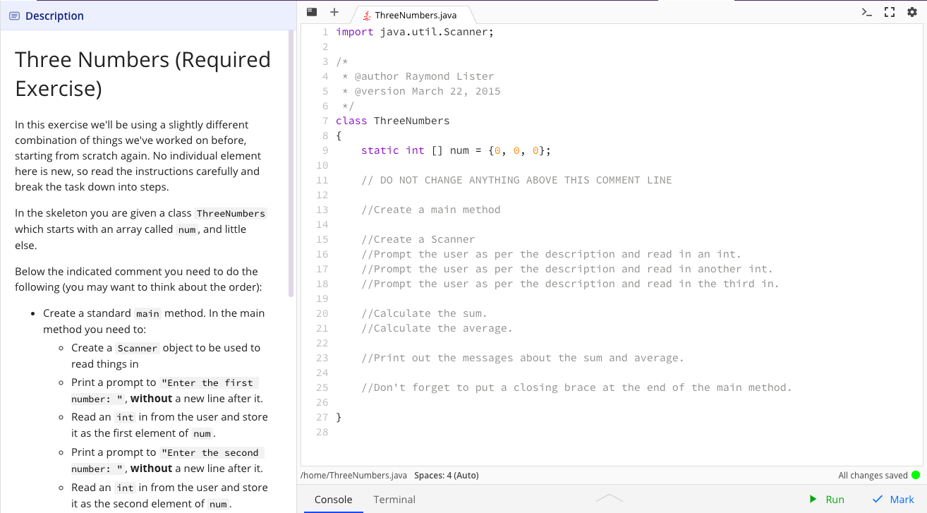Solved Three Numbers (Required Exercise) In this exercise | Chegg.com