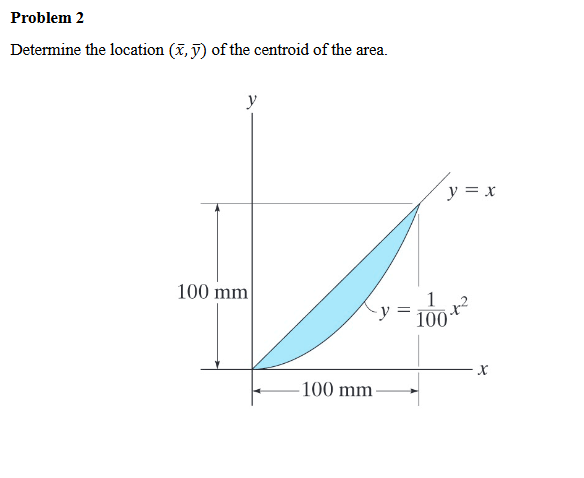 Solved Problem 2Determine the location (x‾,bar (y)) of ﻿the | Chegg.com