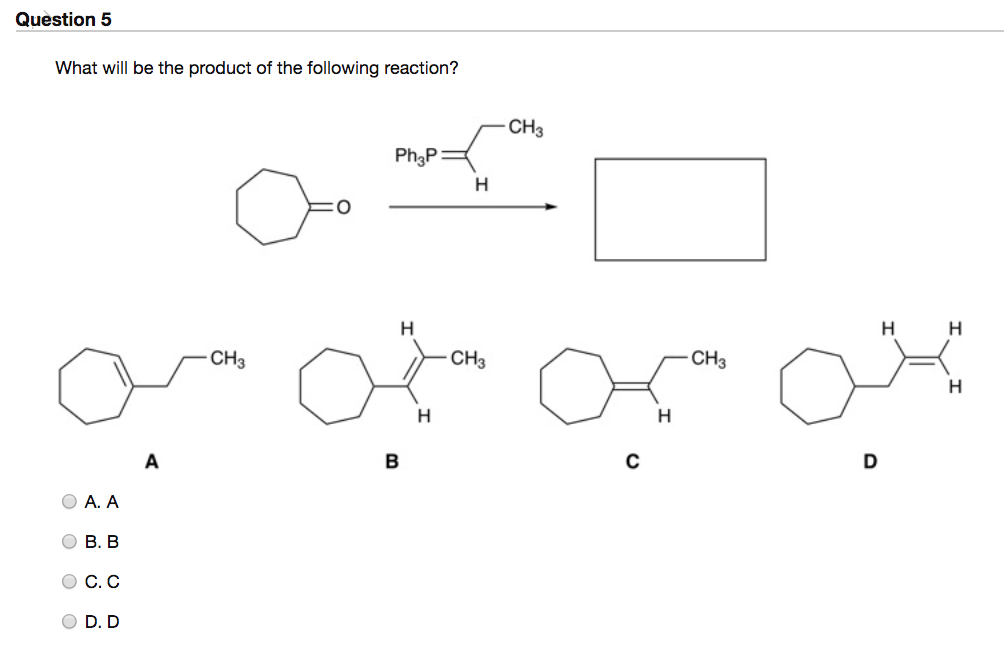 Solved Question 5 What will be the product of the following | Chegg.com