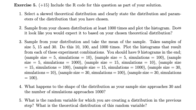Solved Exercise 5 15 Include The R Code For This